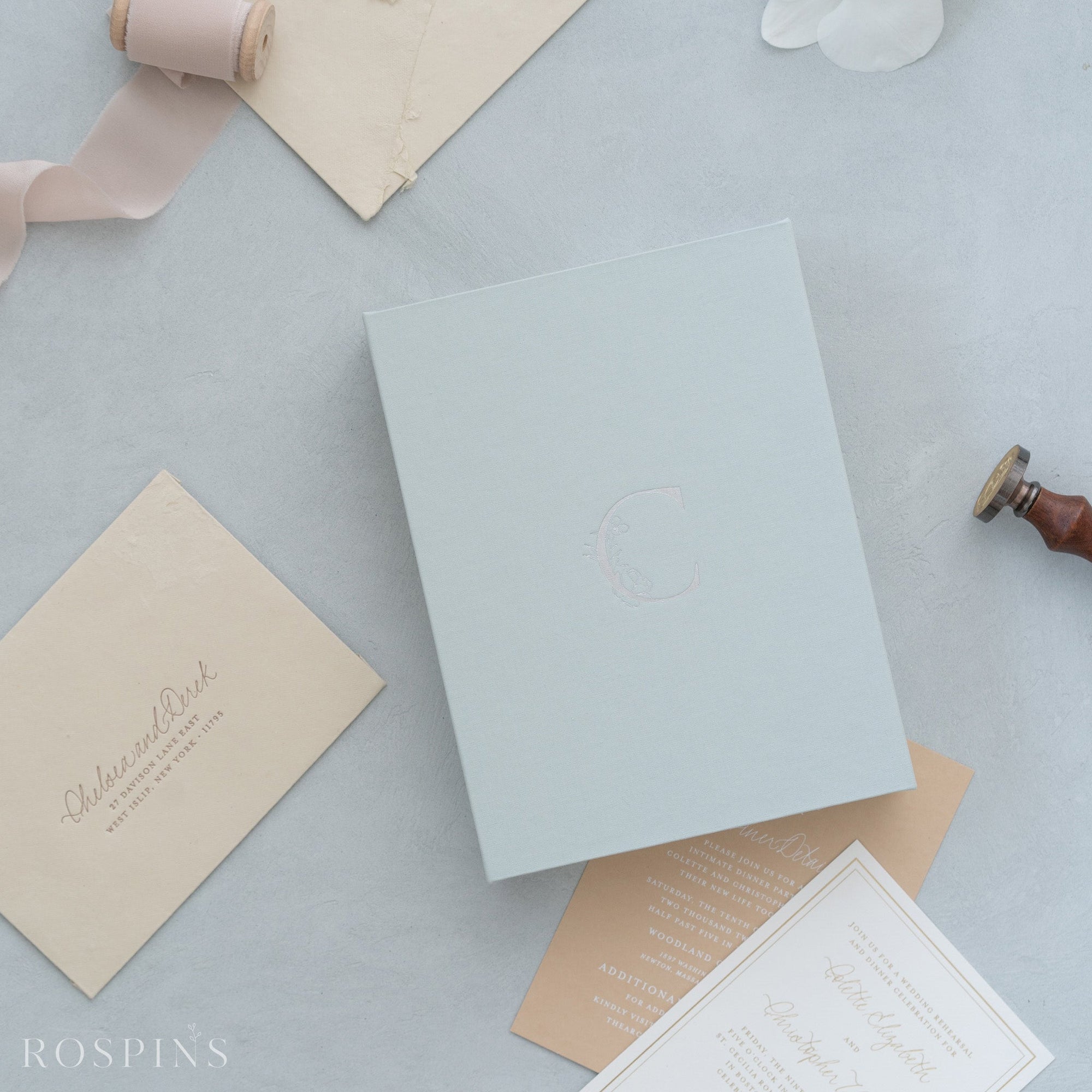 Linen Invitation Box - Beau Blue