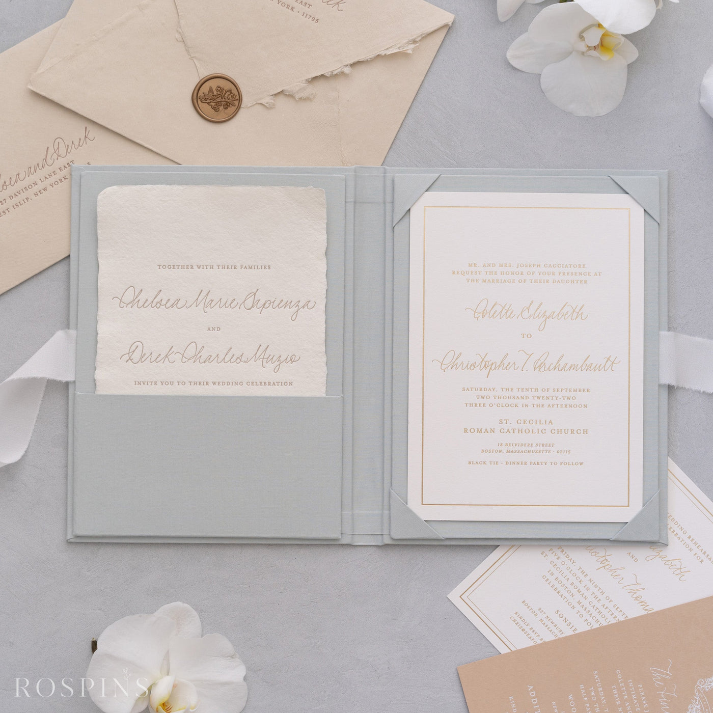 Linen Invitation Folio - Beau Blue