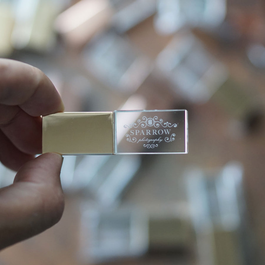 Custom Flash Drives for Photographers - Crystal USB or Wood – ROSPINS